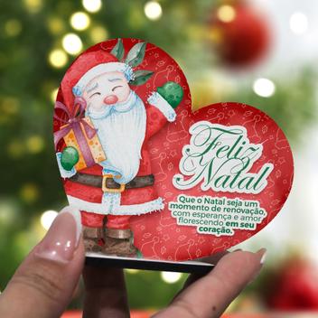 Kit com 10 Enfeites de Natal em Formato de Coração Decoração em MDF ...