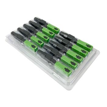 Kit com 10 unidades Conector Óptico SC APC SM Fast Connector Rosca ...