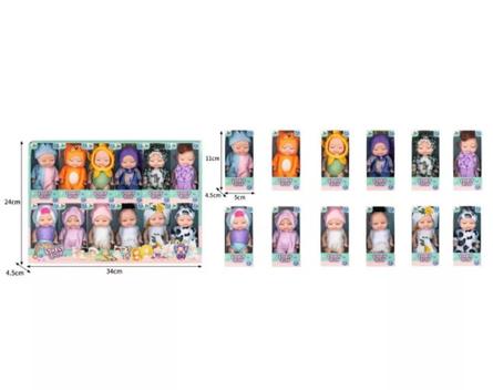 Kit Com 12 Mini Bonecas Bebe Reborn 11cm Realismo Miniatura - BBLK ...