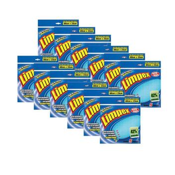 Kit com 12 Pano Multiuso Limpex Bombril Azul 5 Unidades - Pano ...