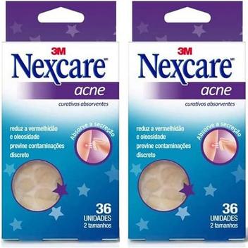 Kit com 2 Adesivo Seca ACNE e Espinha Nexcare - 3M - Antiacne ...