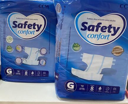 KIT COM 2 Fraldas Adultos Safety Confort Tamanho G 8 Unidades - CCM ...