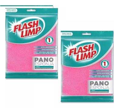 Kit Com 2 Pano Esponja Multiuso Ultra Absorvente Flash Limp - FlashLimp ...