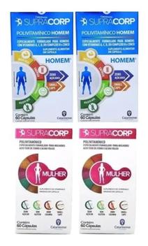 Kit com 2 Polivitamínicos Supracorp Homem 60 Cápsulas 2 Supracorp ...