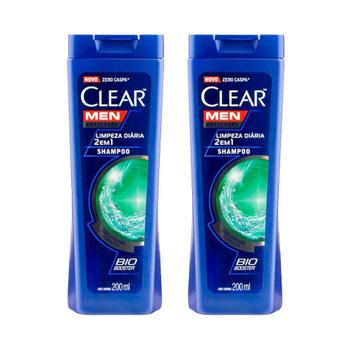 Kit Com 2 Shampoo Clean Anticaspa 2Em1 Limpeza Diária 200Ml - Clear ...