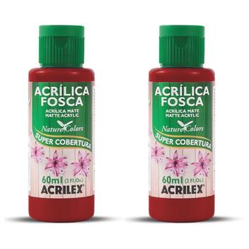 Kit com 2 Tinta Acrílica Fosca 60ml Vermelho Escarlate Ref 508 Acrilex ...