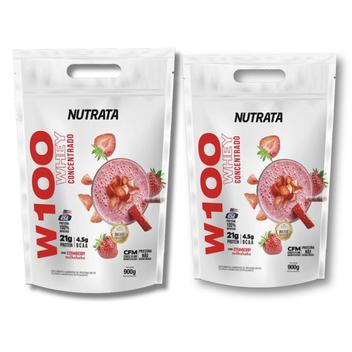Kit Com 2 Un Whey Protein W100 Refil 900G Nutrata - Whey Protein ...