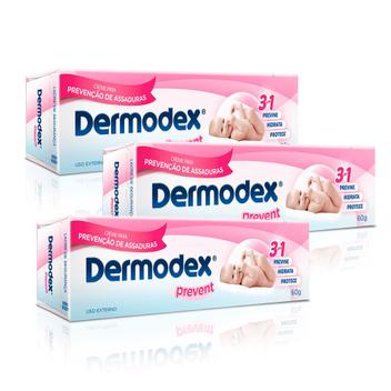 Kit com 3 Dermodex Prevent 60g cada - Creme/ Pomada para Assadura ...