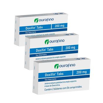 Kit Com 3 Doxifin Tabs Ourofino 200Mg C/ 12 Comprimidos Cada ...