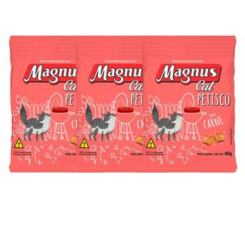 Kit com 3 Petisco Magnus Cat Sabor Carne 40g - Outros Pet Shop ...