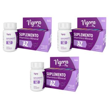 Kit Com 3 Suplemento Vigora Plus de A-Z 60 Cápsulas - Prati - Produtos ...