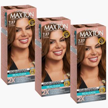 Kit com 3 un coloração maxton 50g 07.37 marrom caramelo. - Tinta de ...