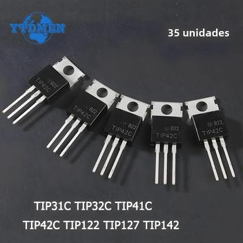 Kit com 35 Transistores TO-220 (PNP/NPN) - TIP31C, TIP32C, TIP41C ...