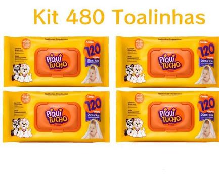 Kit com 4 Toalhas Umedecida Piquitucho 120 Unidades FW - FW - Lenço ...