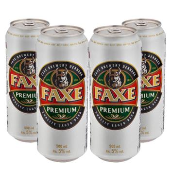 Kit Com 4Und Cerveja Faxe Premium Dinamarca Lata 500Ml - Cerveja ...