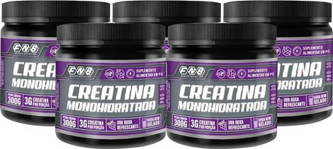 Kit Com 5 - Creatina Monohidratada 300g 3.0 Sabor Uva FNB - FNB Sport ...