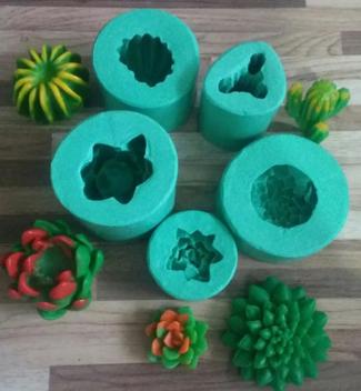 Kit com 5 formas moldes suculentas para fabricação de sabonetes ...