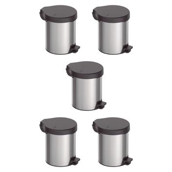 Kit Com 5 Lixeiras New Inox Tramontina 5 Litros Com Pedal - Lixeira e ...