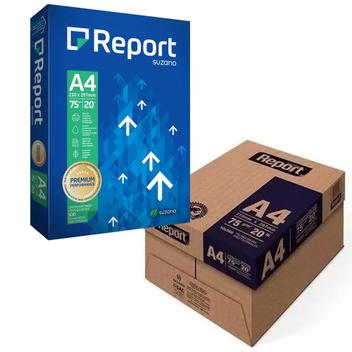 Kit com 5 Pacote Papel Ofício A4 Suzano Report Premium Resma 500 Folhas ...