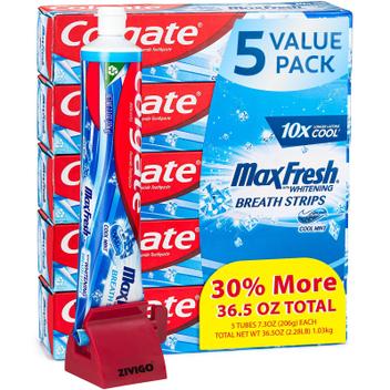 Kit com 5 Pastas de Dentes Colgate Max Fresh Whitening Cool Mint (216mL ...