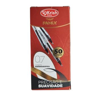 Kit Com 50un Caneta Esferográfica Krish Pens 0,7 Preto Famix - Caneta - Magazine Luiza