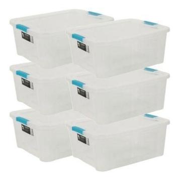 Kit com 6 Caixas Ultrabox 46 Litros Transparente - Reyplast - Caixa Organizadora - Magazine Luiza