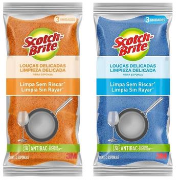 Kit com 6 Esponja SCOTCH-BRITE Cozinha Nao Risca - 3M - Outros Mercado ...