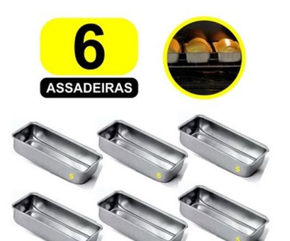 Kit com 6 formas de pão caseiro, bolo inglês e gelo assadeira de pão ...