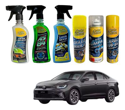Kit Com 6 Produtos Esteticos Automotivos Limpeza Profunda - AutoShine ...