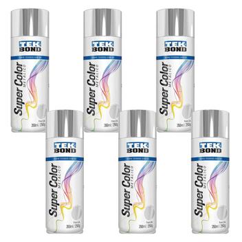 Kit com 6 Tinta Spray Cromado Metalico Tekbond 350ml/250g - Tinta Spray ...