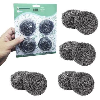 Kit com 8 Esponjas De Aço Limpeza Pesada Arear Panelas Multiuso ...