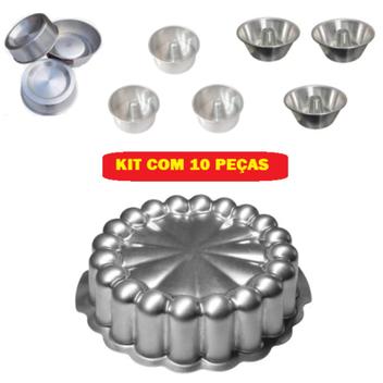 Kit Com 9 Mini Formas Para Mini Bolos Baby + 1 Assadeira Para Forno ...