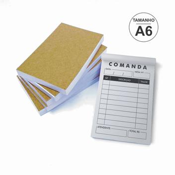 Kit Combo 5 Blocos de Comanda c/ 100 Folhas A6 10x14cm para Lanchonete ...