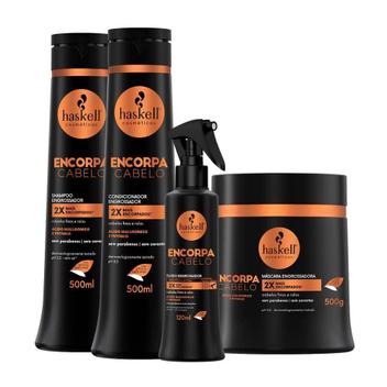 Kit Completo Encorpa Cabelo Haskell 4 Itens 500Ml/G - Kit de Tratamento para Cabelos - Magazine ...