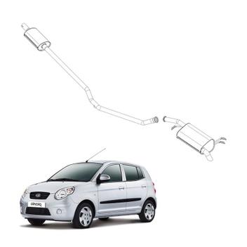 Kit Completo Escapamento Picanto 1.0 1.1 2005 a 2010 Aço - Pioneiro ...