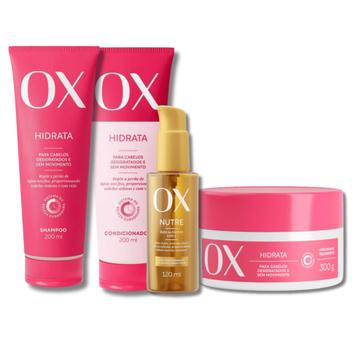 KIT Completo OX HIDRATA Shampoo Condicionador 200ML Máscara Óleo Nutre ...