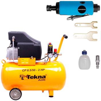 Kit Compressor de Ar 50L CP8550 Tekna e Retífica Reta G1176 Gamma ...
