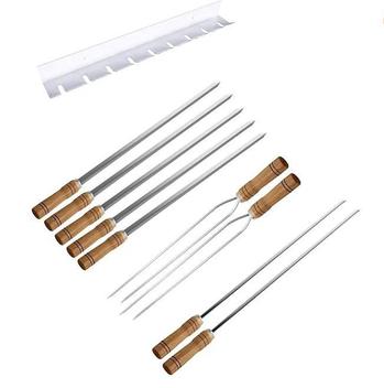 Kit / Conj. suporte + 5 espetos simples + 2 espetos duplo + 2 espetos p ...