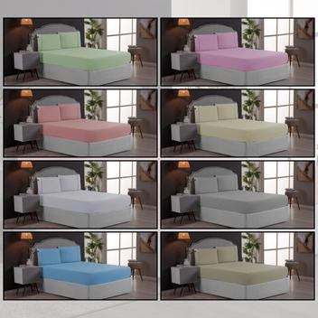Kit Conjunto Lençol Casal 200 Fios Forro de Cama Box com Fronhas Ponto ...