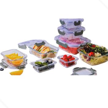 Kit Conjunto Potes Herméticos De Vidro Porta Marmita Tampa - Member's ...