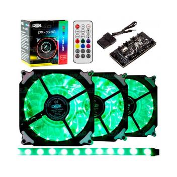 Kit Cooler Fan Dex Rgb Com Controle Dx-123R 1 Fita Led Kit 3 - Peças ...