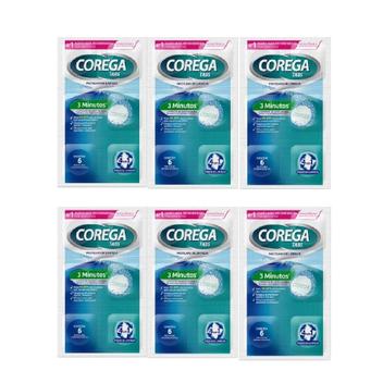 Kit Corega Tabs Limpeza 3 Minutos Com 6 Unidades De 6 Pastilhas Cada ...
