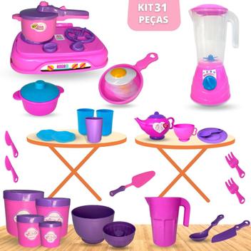 Kit Cozinha Infantil Rosa Completa De Brinquedo Para Menina - Europio - Cozinha Infantil / de ...