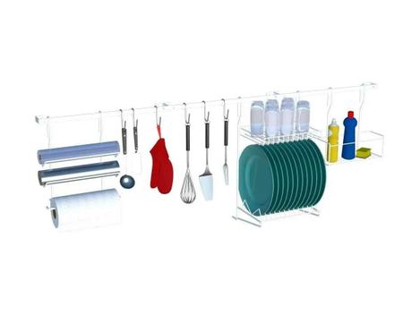 Kit Cozinha Suspensa DiCarlo Organizadora Branco Em Aço Carbono - DI ...