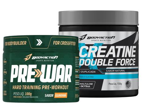 Kit Creatina Duble Force + Pré Treino Pre War - Bodyaction - Kit de ...