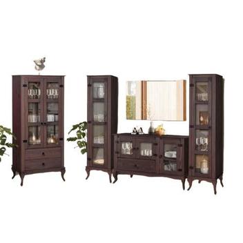 Kit Cristaleira Balcão E 2 Torres Madeira Rústica Imbuia - Denk Móveis ...