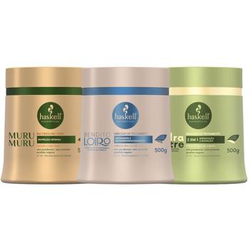 Kit Cronograma Haskell Cabelos Loiros Bendito Loiro + Murumuru + HidraNutre 500ml - BIOEXTRATUS ...