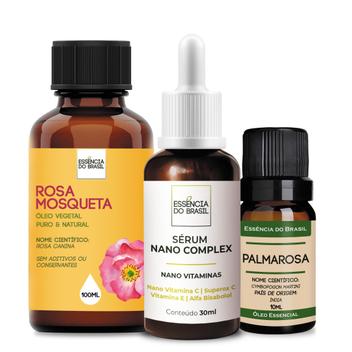 Kit Cuidados: Sérum Complex + Óleo Rosa Mosqueta + Palmarosa - Essência ...