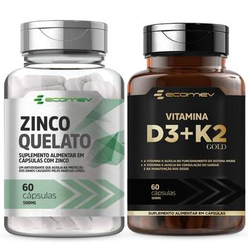Kit D3 2.000ui K2 Mk7 149mcg Zinco Quelato 120 Cáps 1 Ao Dia Ecomev ...