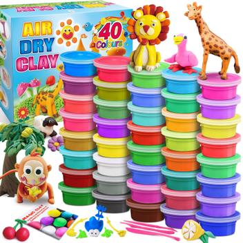 Kit de argila de modelagem ESSENSON 40 cores Air Dry Clay com ...
